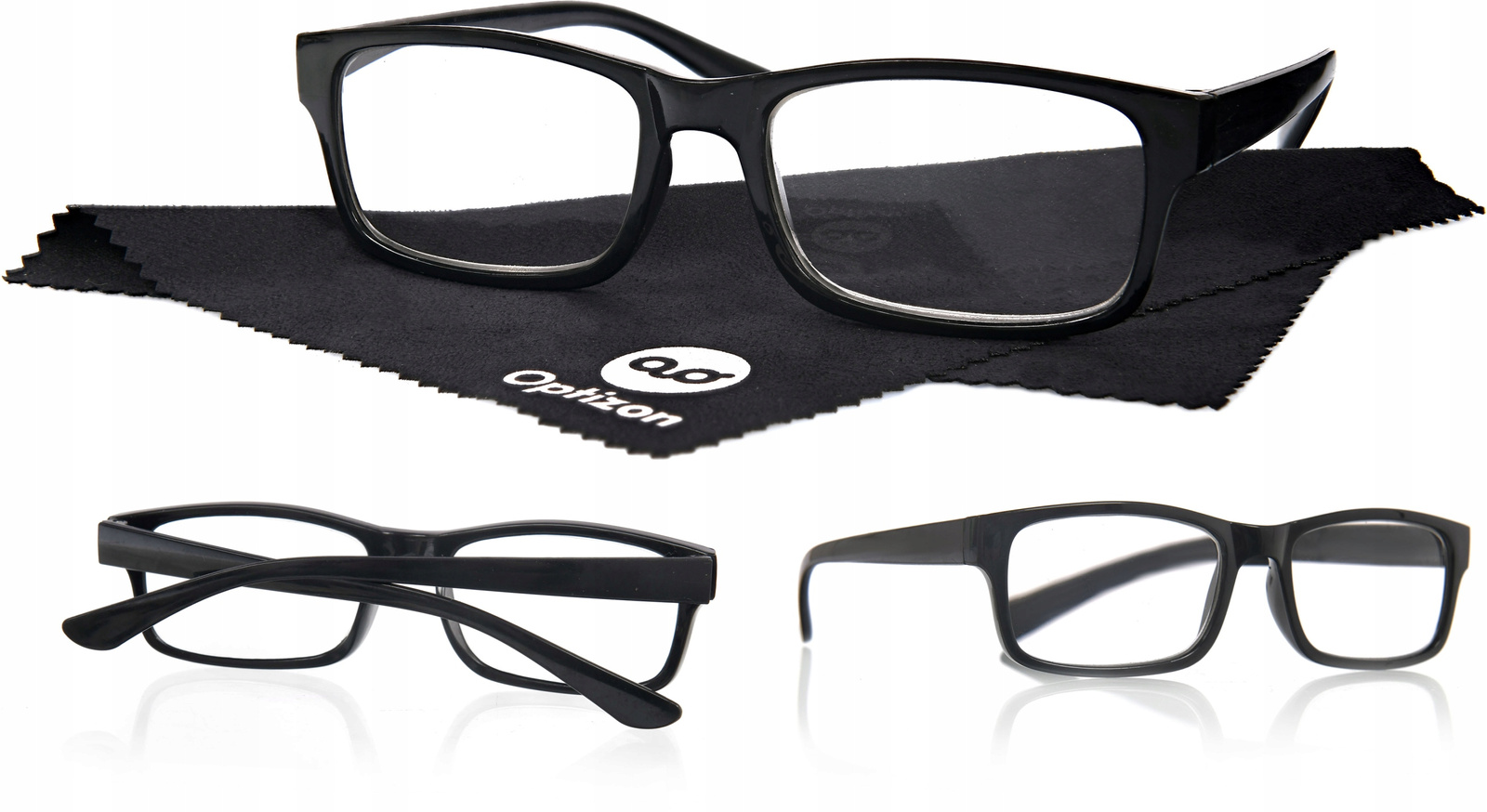 OKULARY KOREKCYJNE OPTIZON +1,00 plus jeden czarne DO CZYTANIA +1 ...